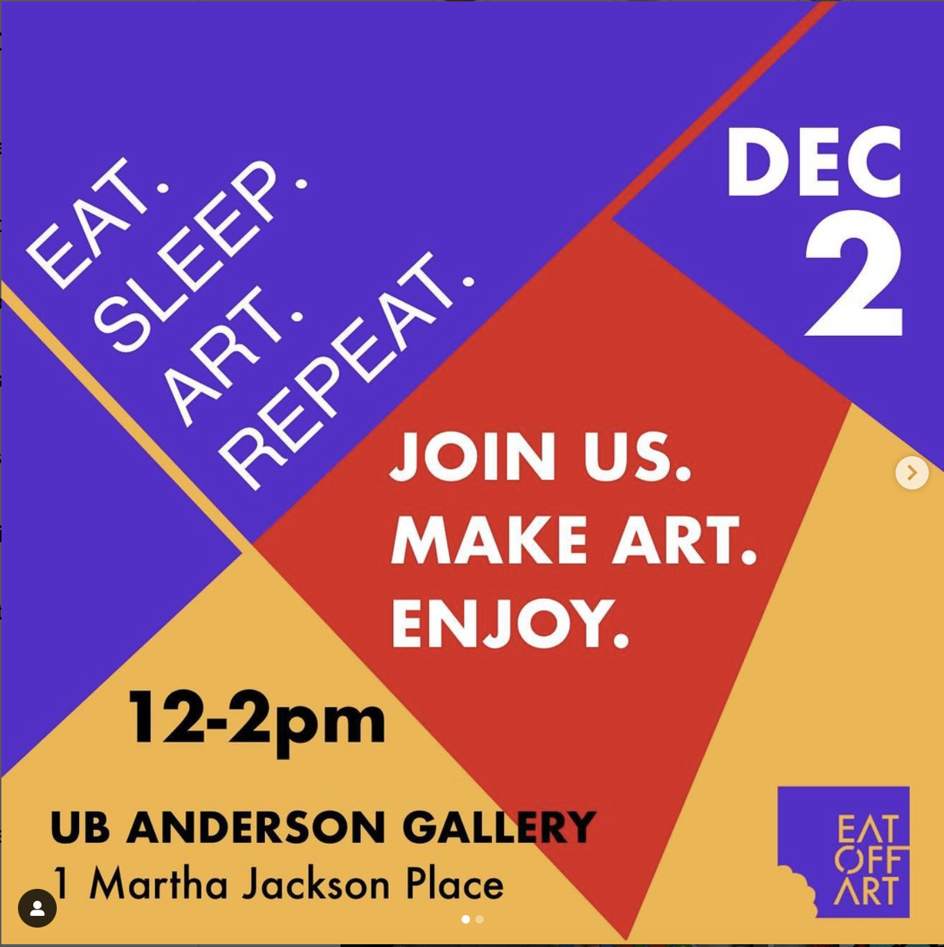 Eat. Sleep. Art. Repeat. @ Anderson Gallery - Eat Off Art